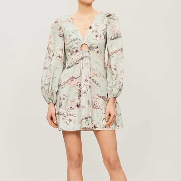 Zimmermann | Dresses | Zimmerman Wayfarer Floralprint Linen Mini Dress ...